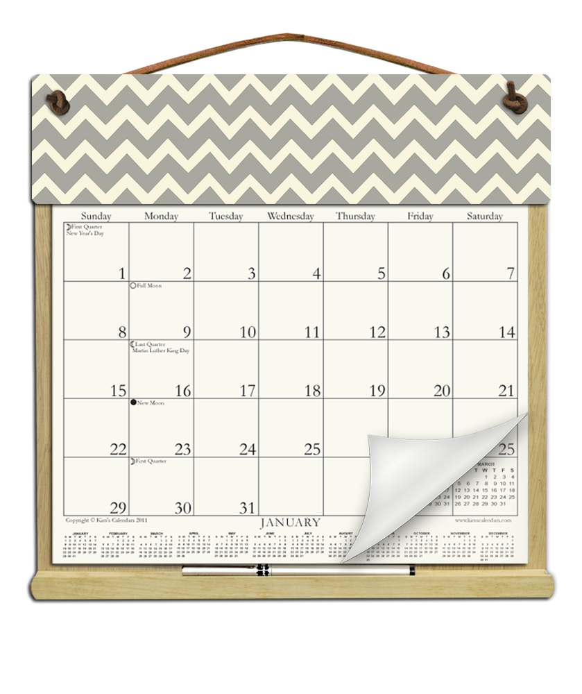 Large Chevron Gray - $29.75 : Kims Calendars, Made in the USA since 1988