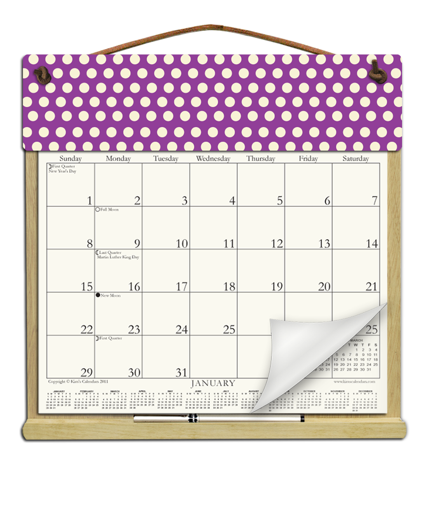 Large Dots Purple - $29.75 : Kims Calendars, Made in the USA since 1988