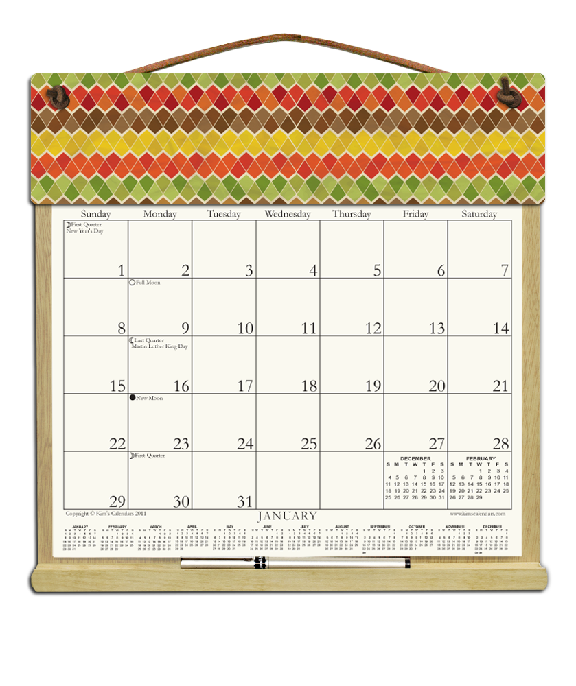 Large Geometric Red & Yellows - $29.75 : Kims Calendars, Made in the ...