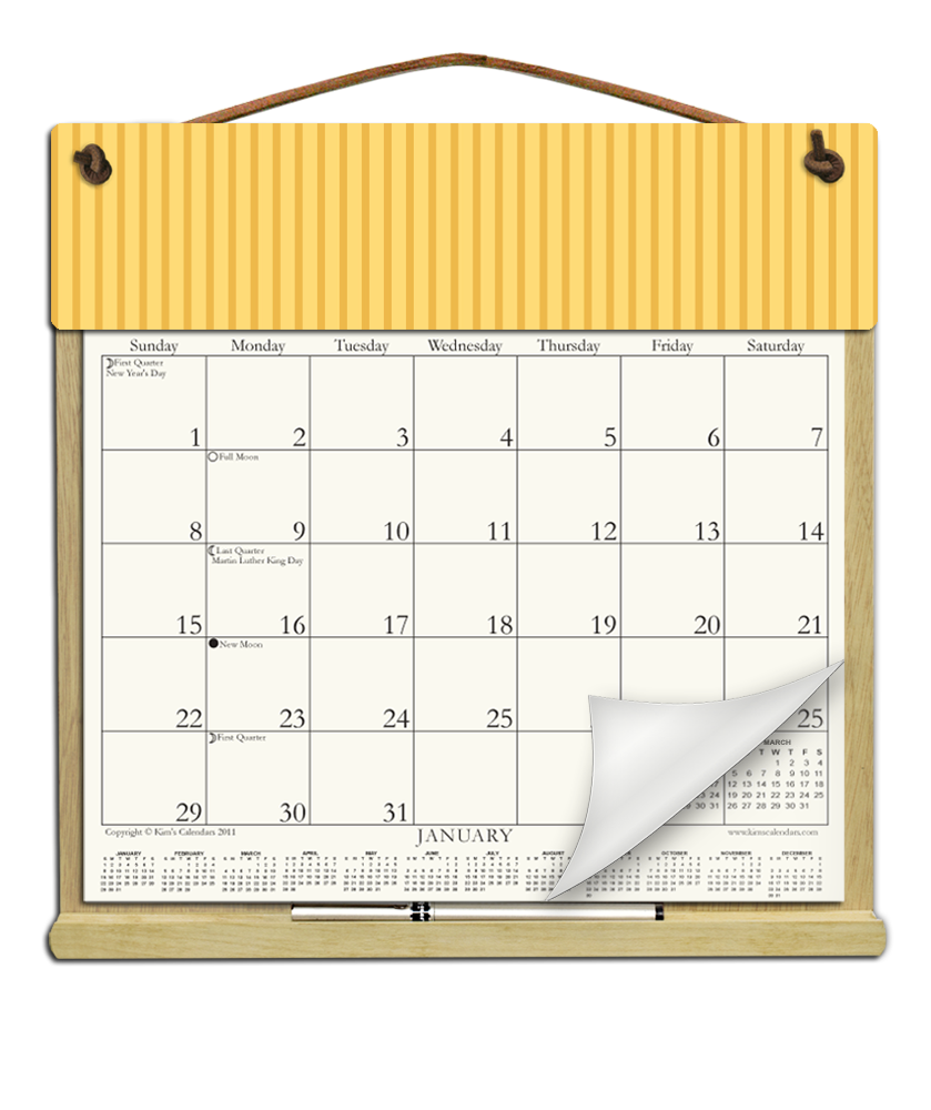 Large Stripes Gold - $29.75 : Kims Calendars, Made in the USA since 1988