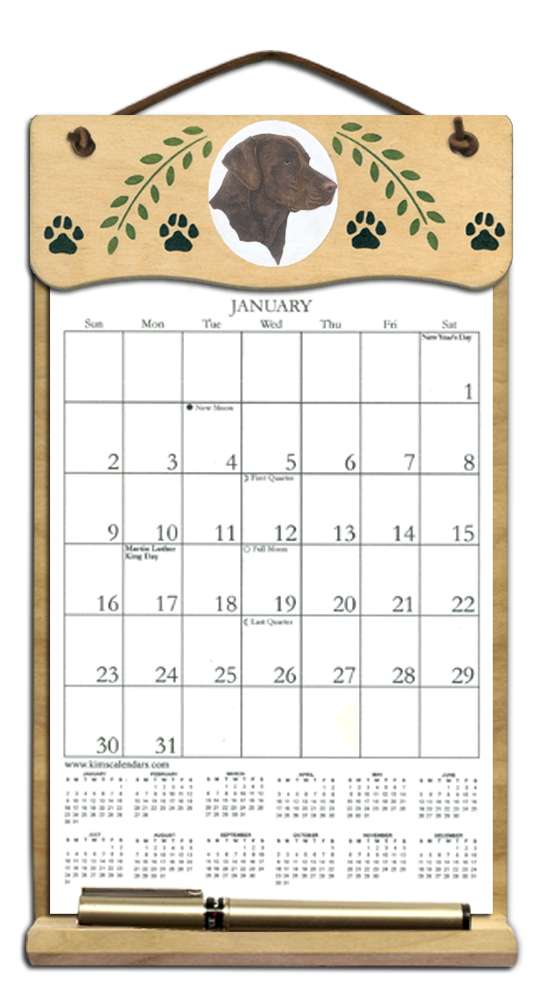 Labrador Retriever- Chocolate Small Calendar Holder - $21.95 : Kims ...