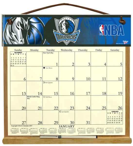 Dallas Mavericks Calendar Holder - $29.75 : Kims Calendars, Made in the ...