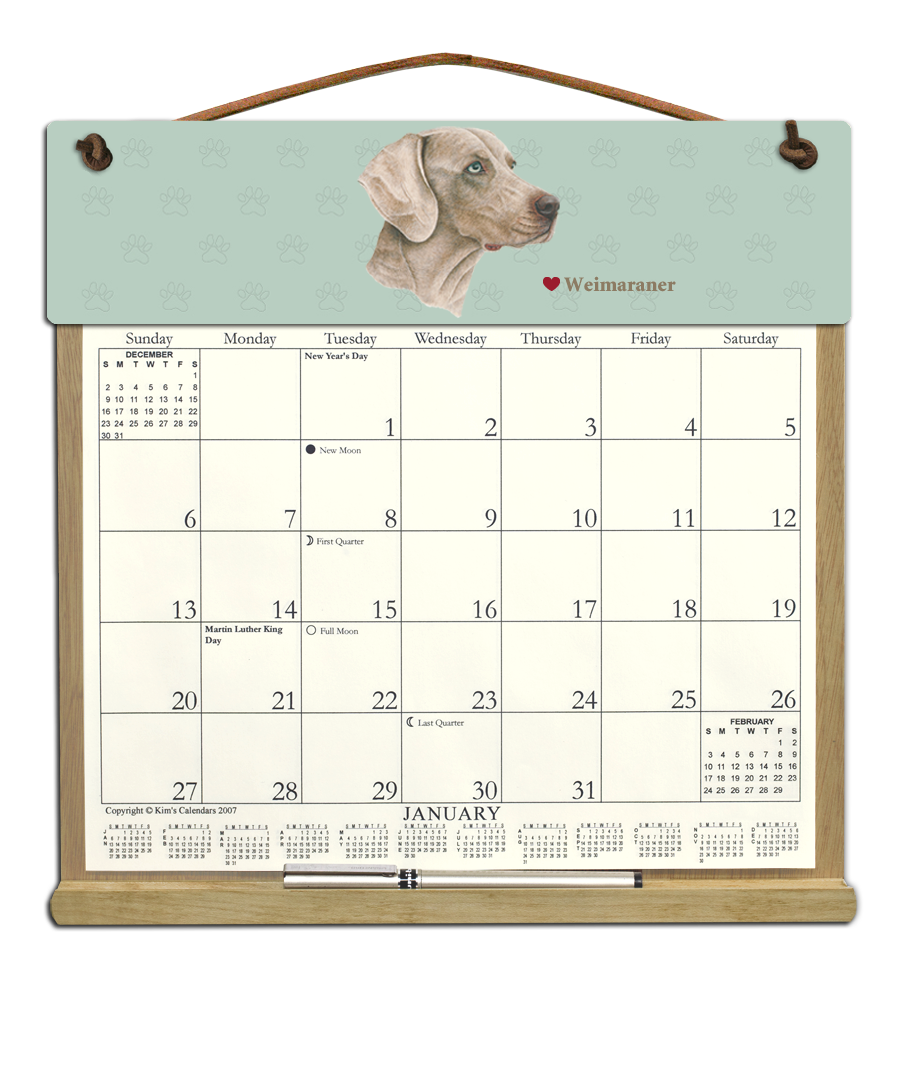 Weimaraner Large Holder(B) - $29.75 : Kims Calendars, Made in the USA ...